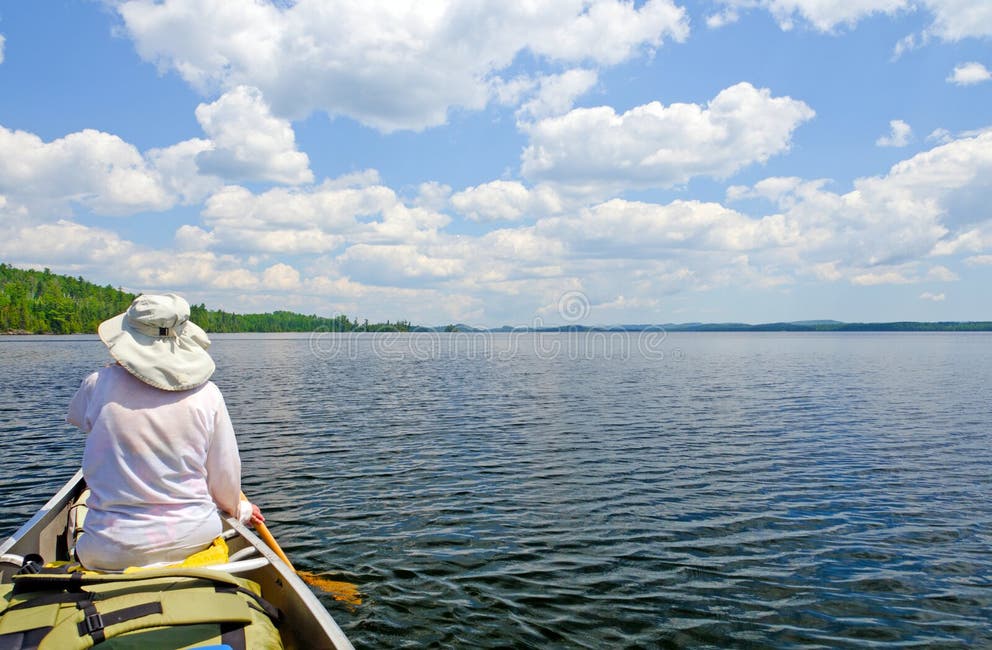 A Sunny Day in Canoe Country Stock Image - Image of panorama ...