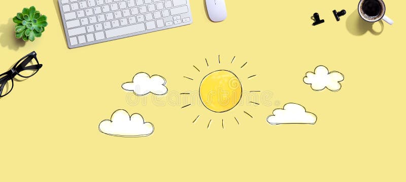 Sunny Day Concept with a Computer Keyboard Stock Image - Image of ...