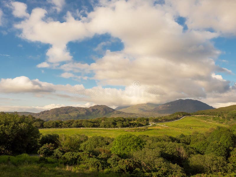 Sunny Day in Connemara National Park, Cloudy Sky, Mountains, Green ...