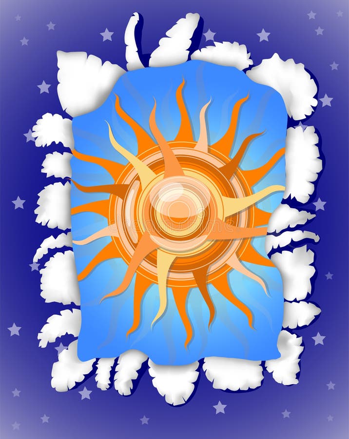 Sunny day and dark night. stock vector. Illustration of beam - 67648459