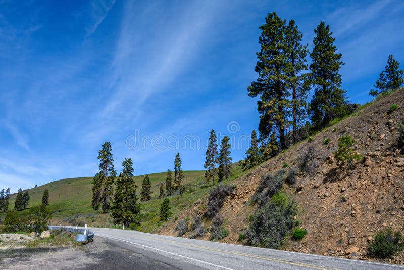 Sunny Day for a Drive Along Scenic State Highway in Kittitas County ...