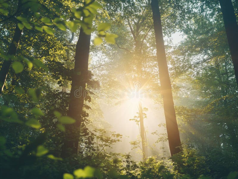 Sunlight Filtering through Tree Branches Stock Image - Image of ...