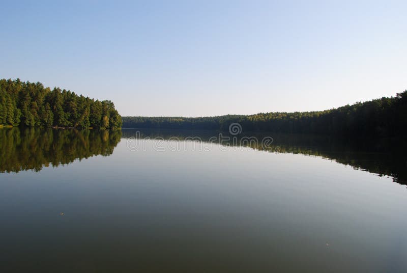 A Sunny Day Over a Calm Lake Stock Photo - Image of summer, trees ...