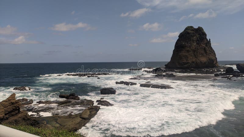 A Sunny Day at Papuma Beach Jember Stock Photo - Image of jember, sunny ...