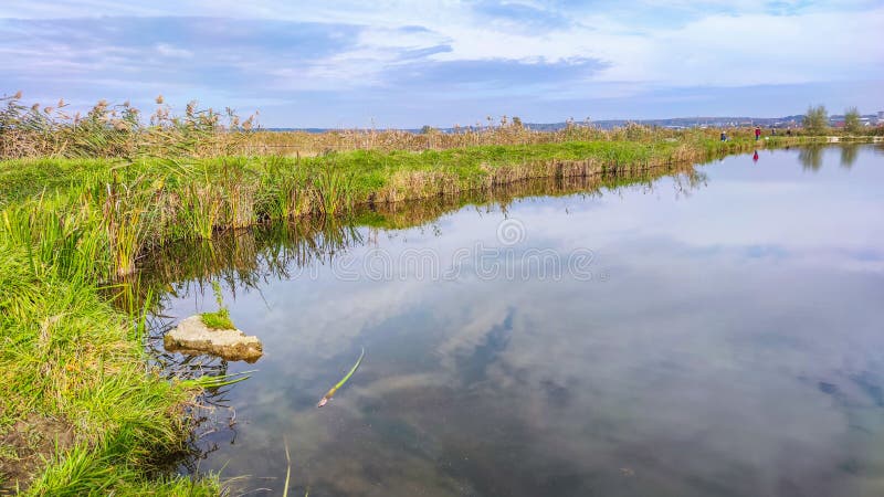 Sunny Day on the Perfect Lake. Autumn Lake with Reflection on the Water ...