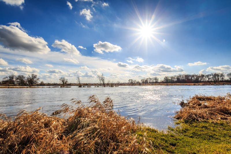 Sunny day on the river stock image. Image of seasonal - 38902593