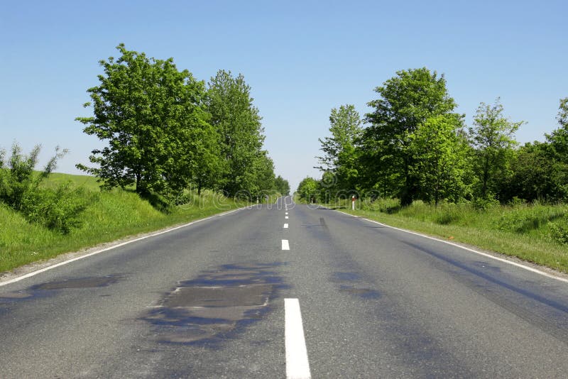 Sunny day road stock image. Image of green, highway, left - 39850299