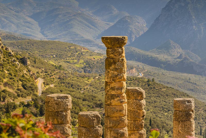 Delphi Sanctuary, Phocis, Greece Stock Image - Image of archeology ...