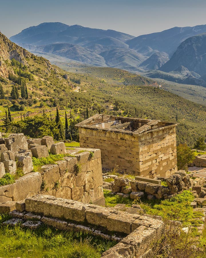 Delphi Sanctuary, Phocis, Greece Stock Image - Image of sanctuary, site ...