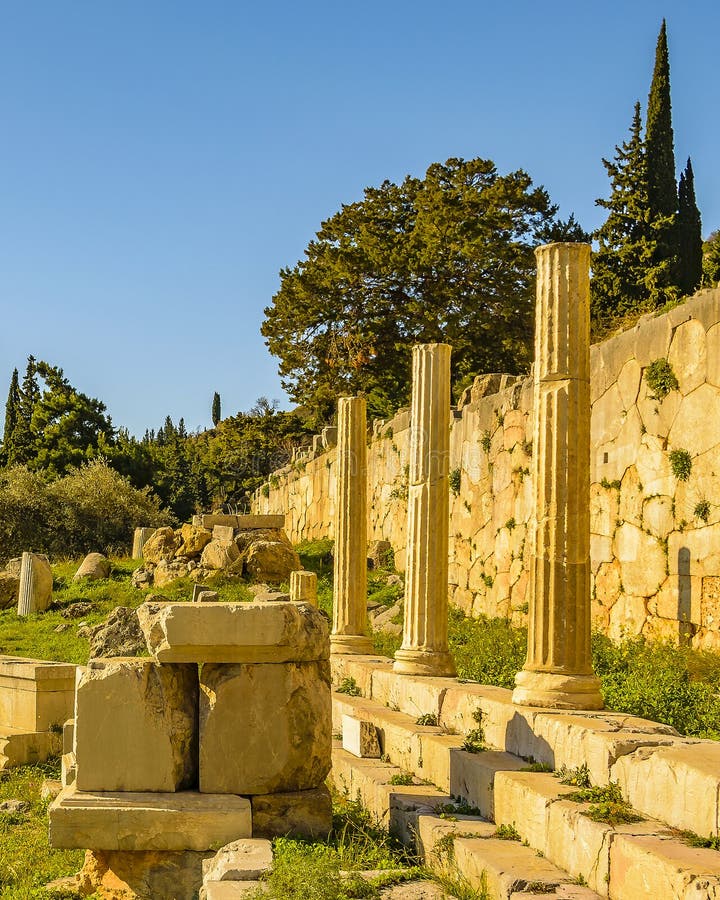 Delphi Sanctuary, Phocis, Greece Stock Image - Image of delphos ...