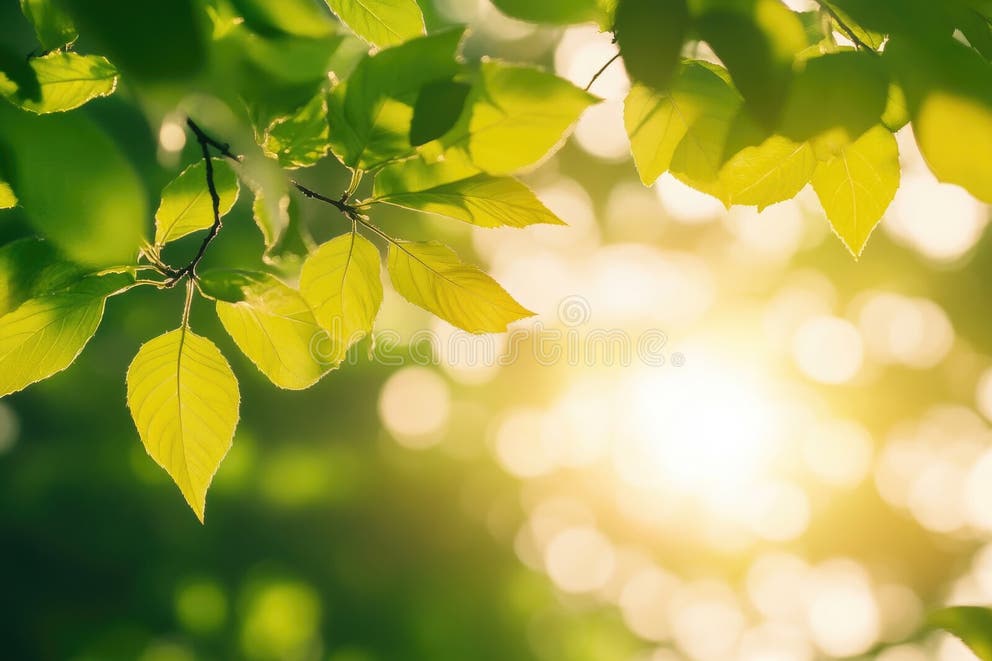 A Sunny Day Scene with Sunlight Shining through the Leaves of a Tree ...