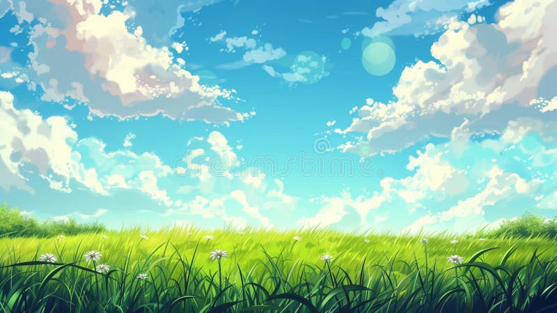 Sunny Day Sky Scene with Beautiful View. Generative Ai Stock ...