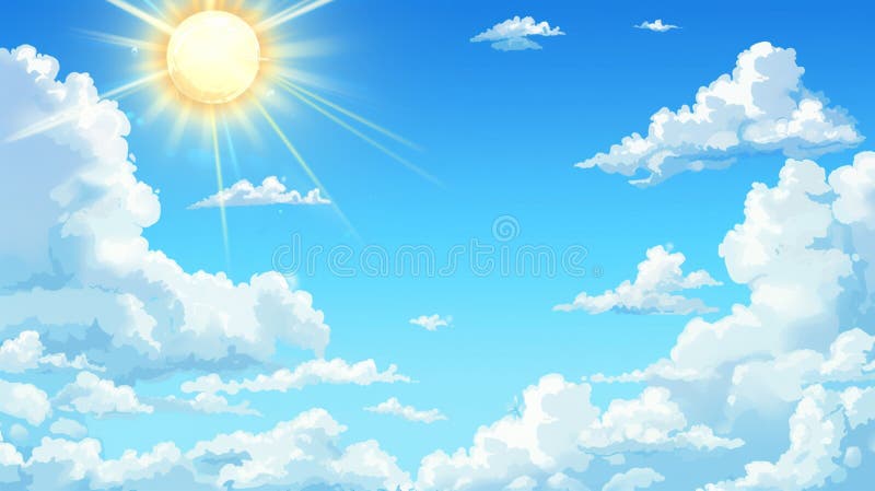 Sunny Day Sky Scene with Beautiful View. Generative Ai Stock ...