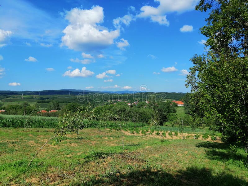 Sunny day in village stock image. Image of village, sunny - 190869727