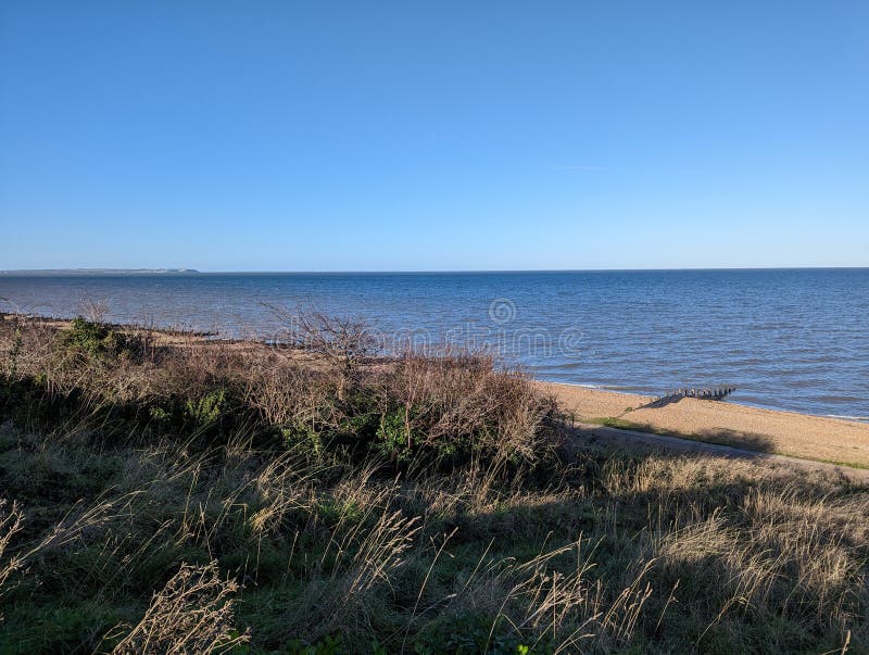 Sunny Day at Whitstable Bay Stock Image - Image of pebbles, ocean ...
