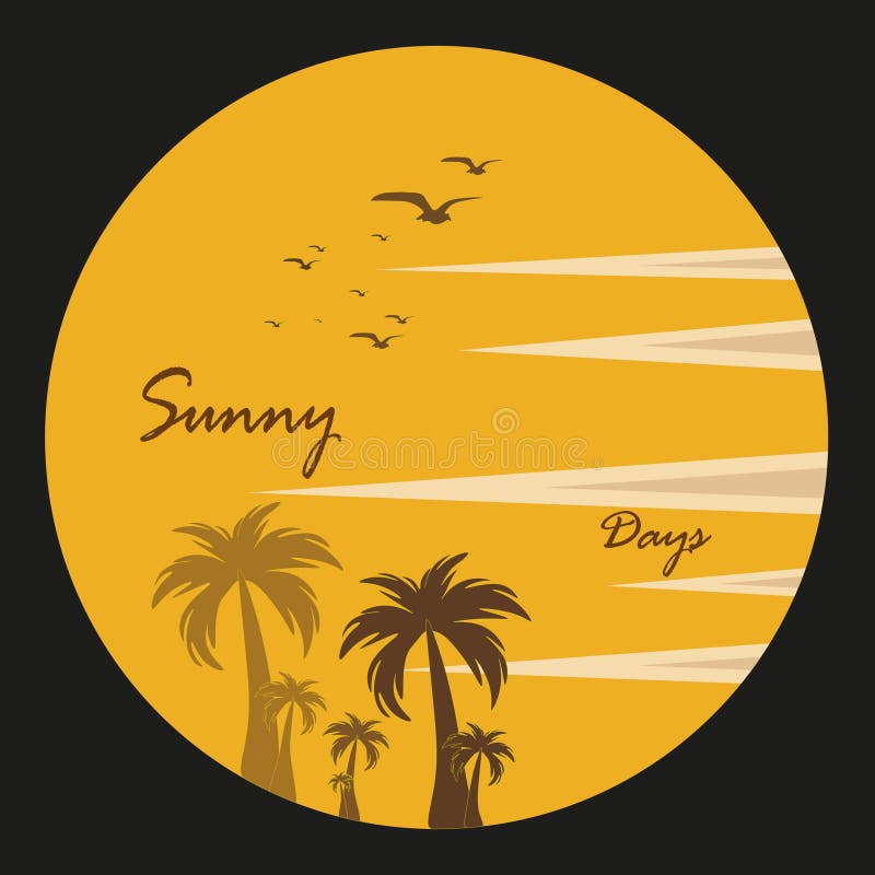 Sunny days beach emblem stock illustration. Illustration of brand ...
