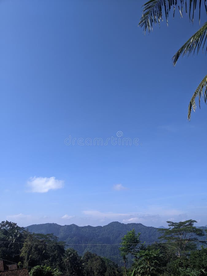 Sunny Days in Village with Lush Mountains Stock Image - Image of cloud ...