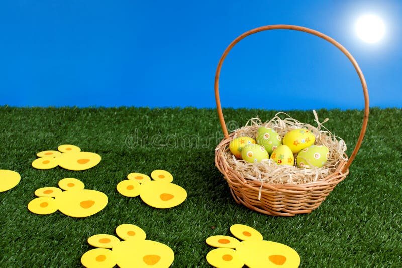 Sunny Easter eggs hunt day stock photo. Image of wrapped - 23497750
