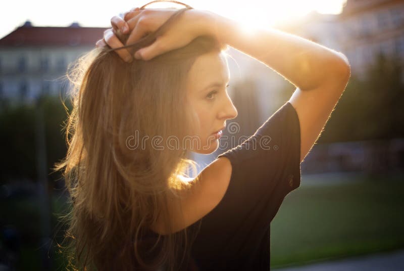 Sunny evening portrait stock photo. Image of appealing - 26014836