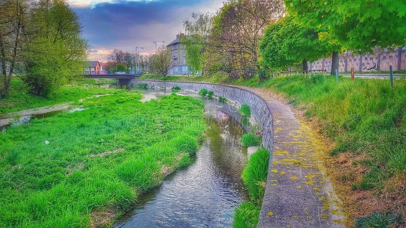 Sunny Evening View on Summer at Olomouc Stock Image - Image of water ...