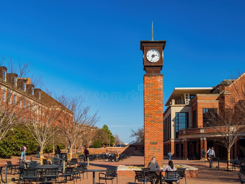Sunny Exteior View of the Clock Tower of Oklahoma State University ...