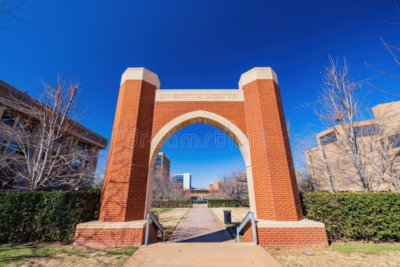 Sunny Exterior View of the Arch of University of Oklahoma Stock Photo ...
