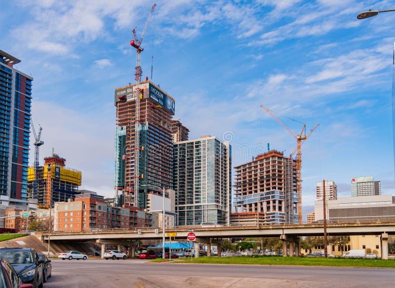 Sunny Exterior View of the Austin Downtown Cityscape Editorial Stock ...