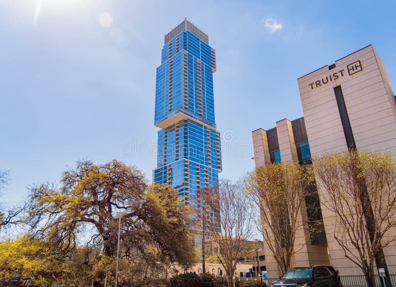 Sunny Exterior View of the Austin Downtown Cityscape Editorial ...