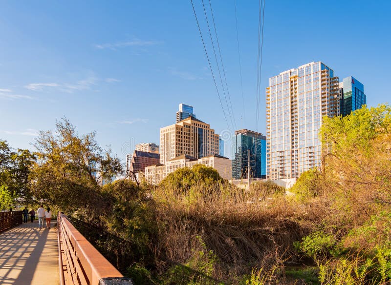 Sunny Exterior View of the Austin Downtown Cityscape Editorial ...