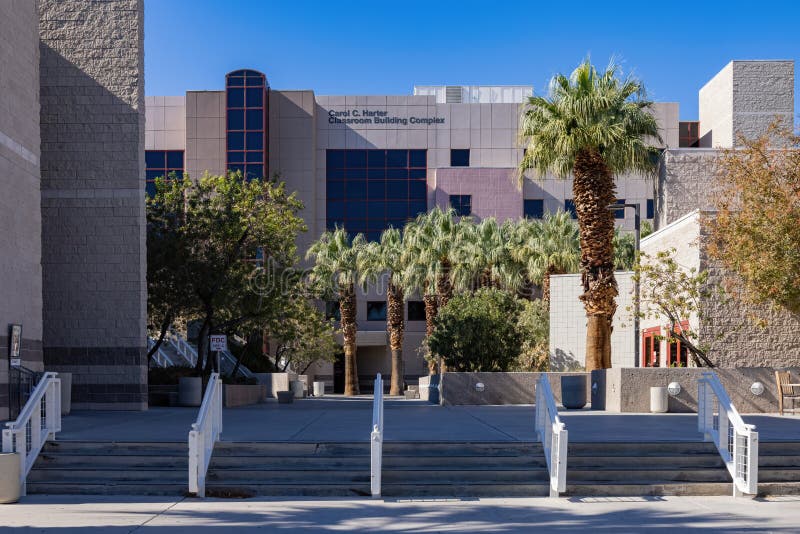 Sunny Exterior View of the Carol C. Harter Classroom Building Complex ...