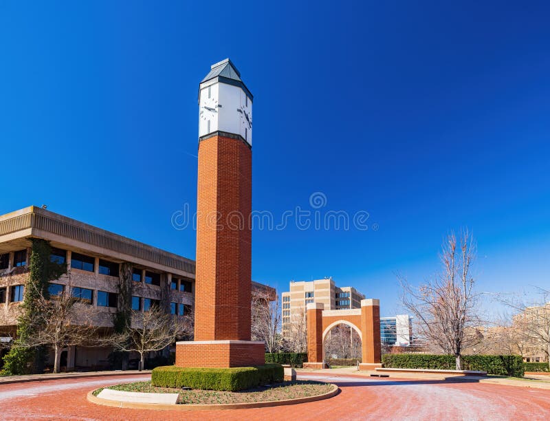 Sunny Exterior View of the Clock Tower of University of Oklahoma Stock ...