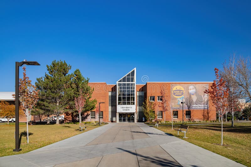 Sunny Exterior View of the University Union with Fall Color Editorial ...
