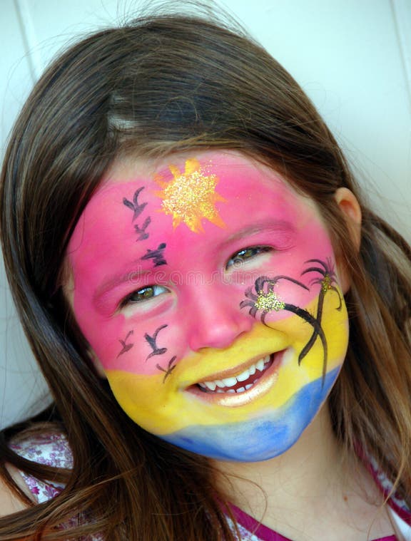 Sunny face painting stock photo. Image of cute, play - 11799620