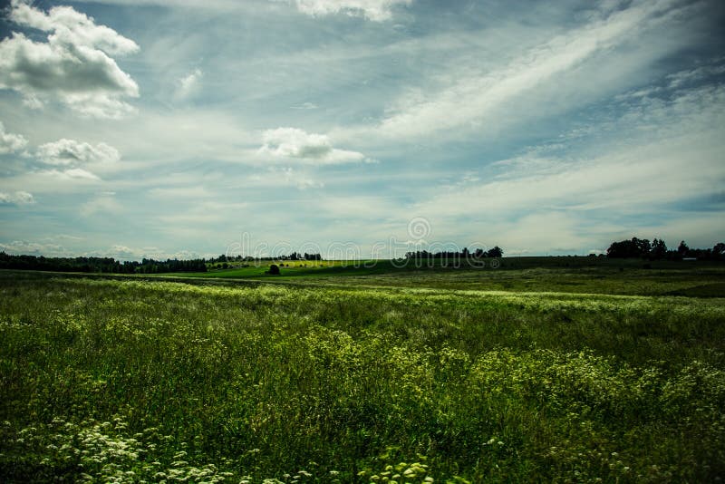 Sunny field stock photo. Image of space, road, shine - 34566106