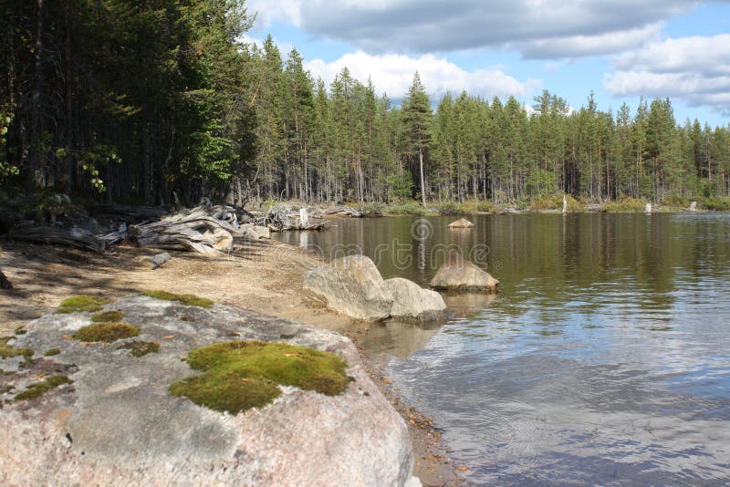 A Shore of the Huge Imandra Lake Stock Photo - Image of pond ...