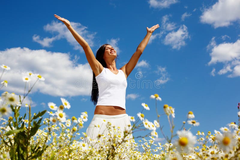 Sunny girl stock photo. Image of outside, excited, nature - 27380236