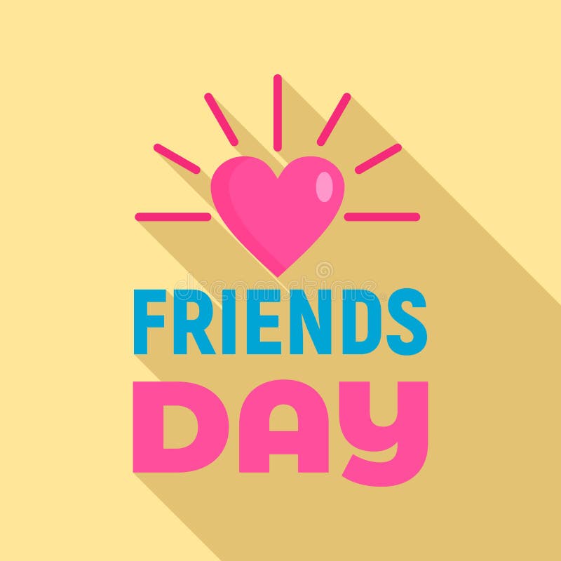 Sunny Heart Friends Day Logo, Flat Style Stock Vector - Illustration of ...