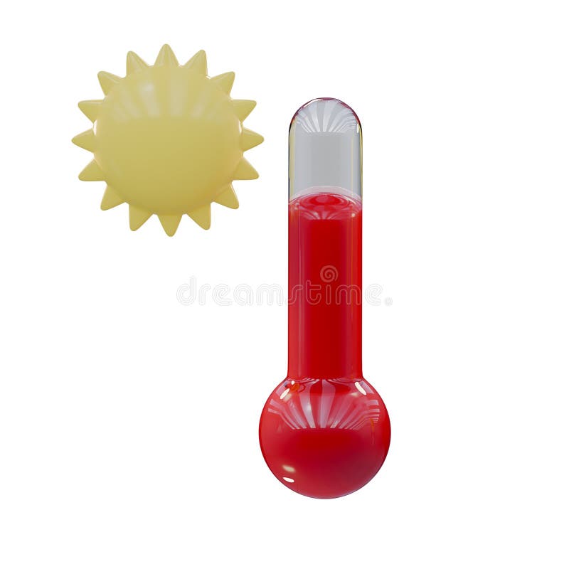 Sunny Heat Warning: Rising Temperatures Symbolized by Sun and Red ...
