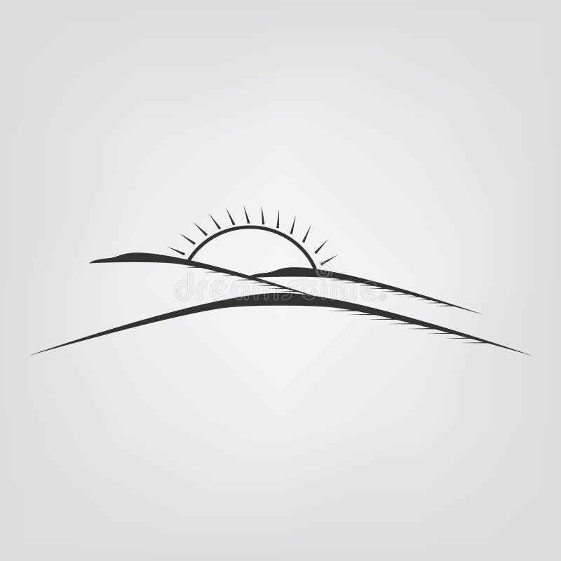 Sunny Hillside Vector Design. Stock Vector - Illustration of farm ...