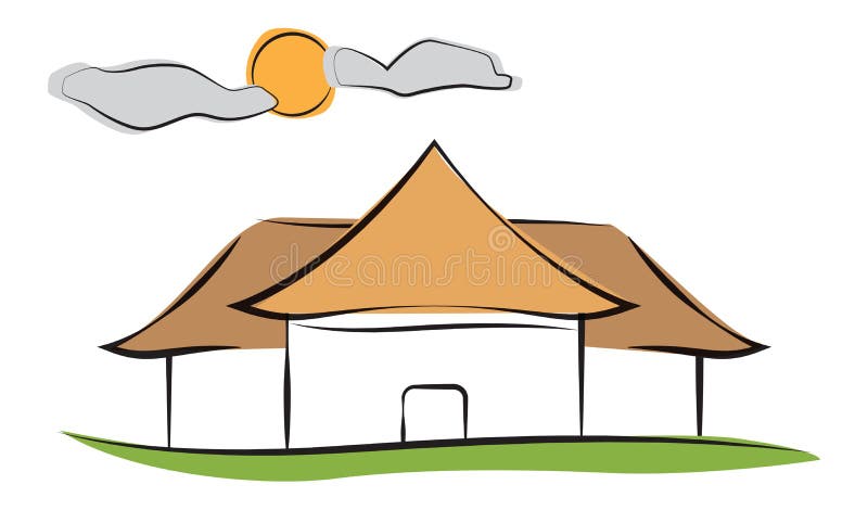 Sunny Home stock vector. Illustration of residence, green - 49452497
