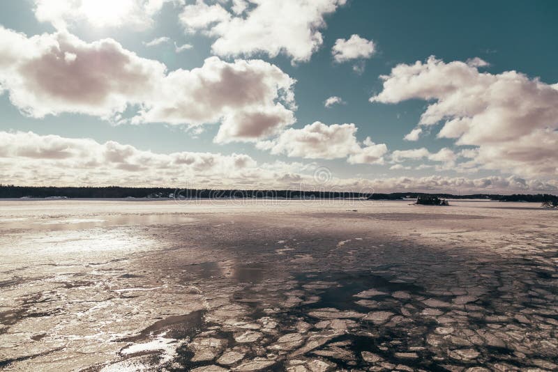 Sunny and Ice Day Outside Stockholm Stock Image - Image of forrest ...