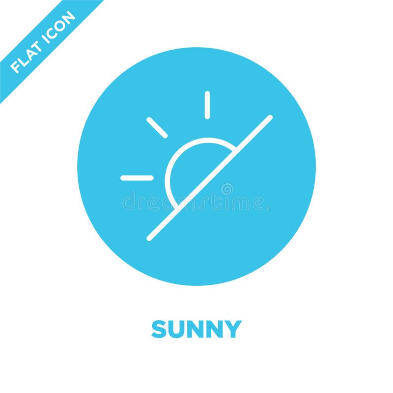 Sunny Icon Vector from Weather Collection. Thin Line Sunny Outline Icon ...