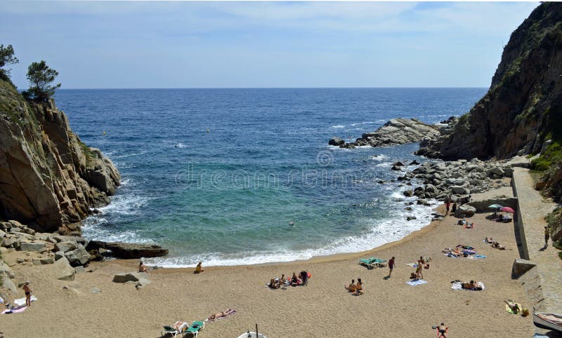 Sunny Image of the Spanish Beach Ocean and Cliffs in the Nature Stock ...