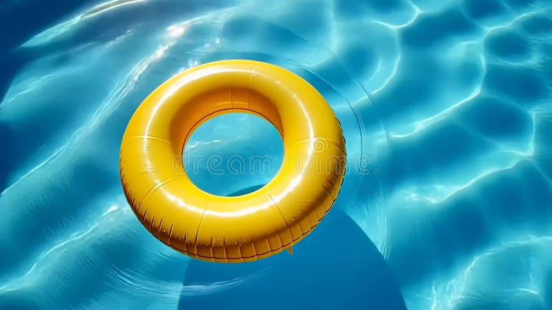 Sunny Inflatable Ring in Pool; Generative AI Stock Footage - Video of ...