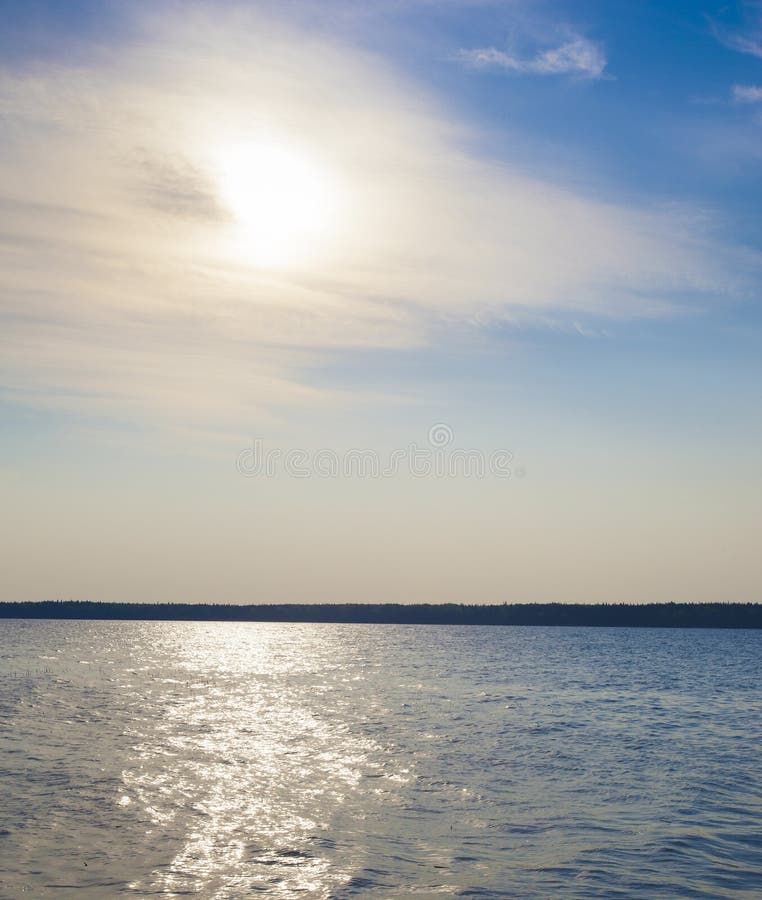 Sunny lake stock photo. Image of clouds, water, lake - 78086548