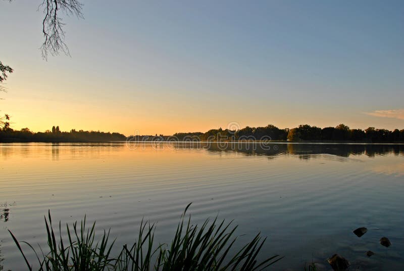 Sunny lake stock photo. Image of polish, beautiful, sunset - 77496230