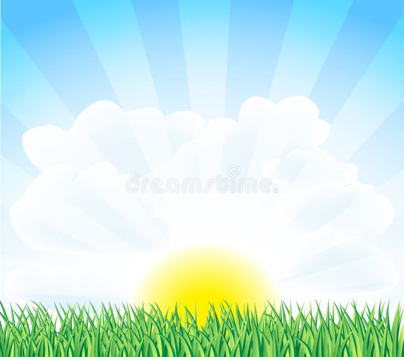 Sunny Landscape Road Success Green Trees Stock Vector - Illustration of ...