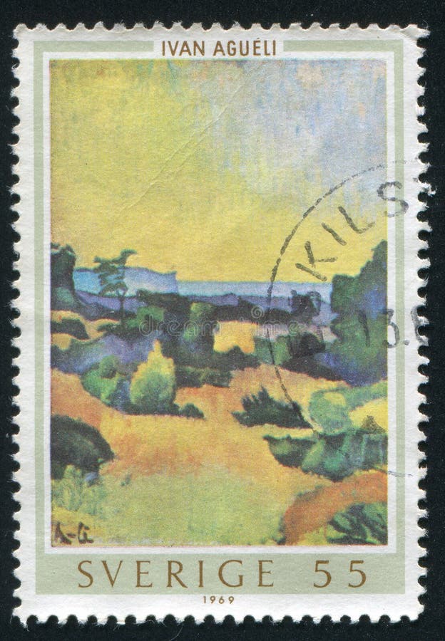 Sunny Landscape by Ivan Agueli Stock Illustration - Illustration of ...