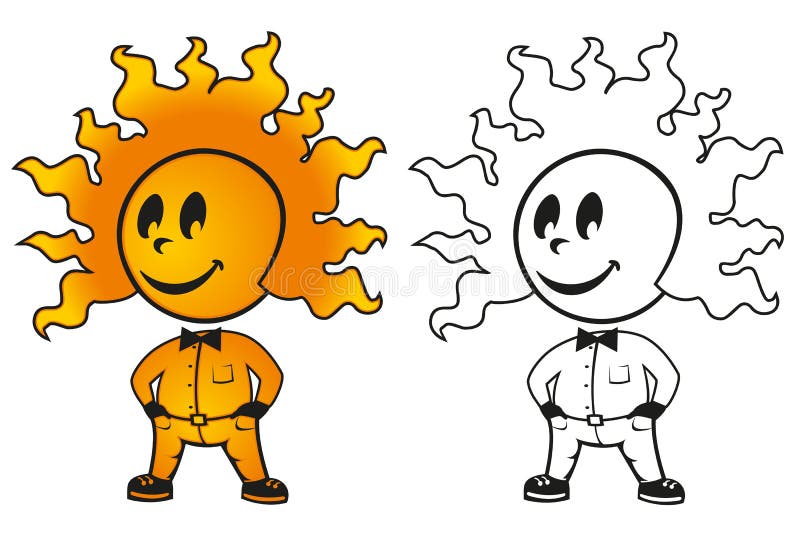 Sunny man stock vector. Illustration of smiling, star - 52603388