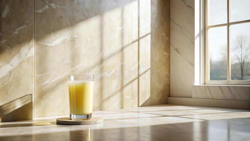 Sunny Morning Juice Refreshment on a Marble Surface. Generative AI ...